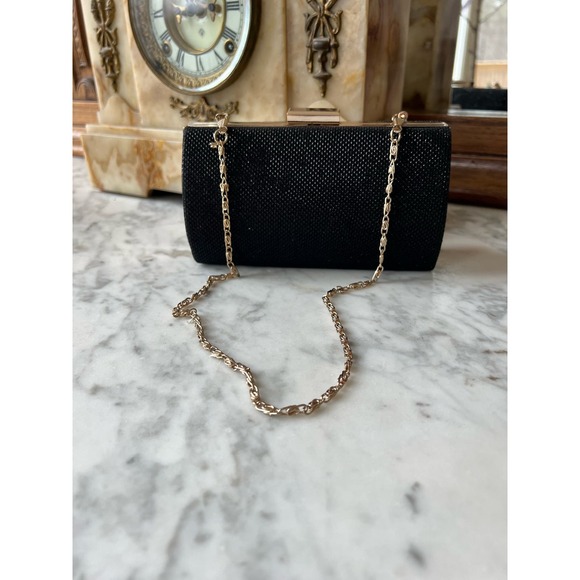 St. Bernard for Dunnes | Bags | Black Sequin And Gold Chain Clutch ...